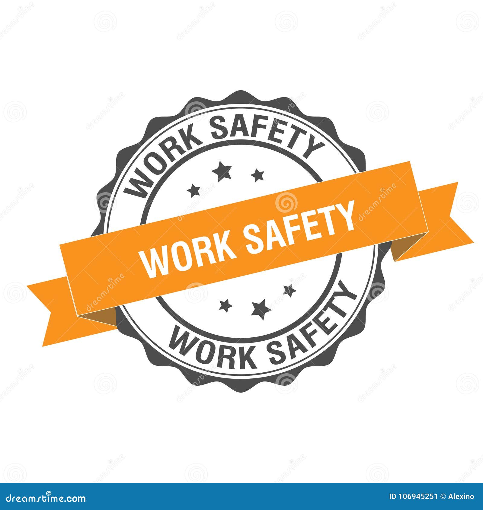 Work Safety Stamp Illustration Stock Vector - Illustration of work ...