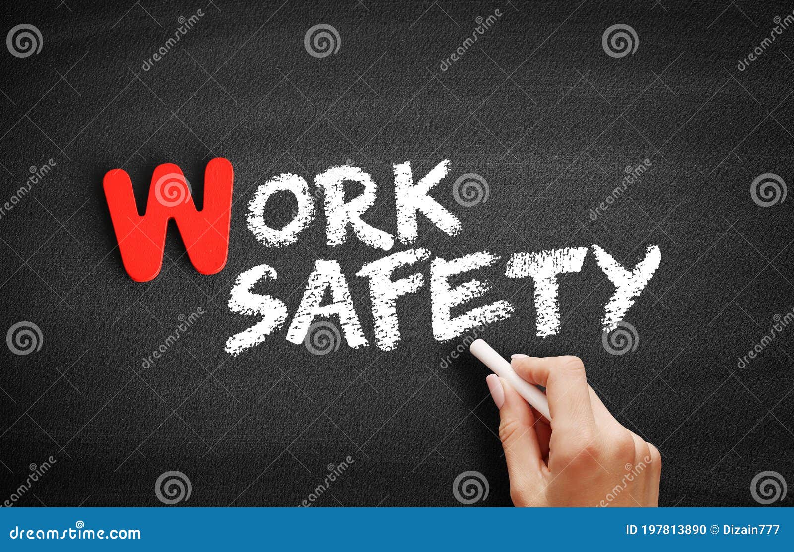 Work Safety Text on Blackboard Stock Photo - Image of defibrillator ...