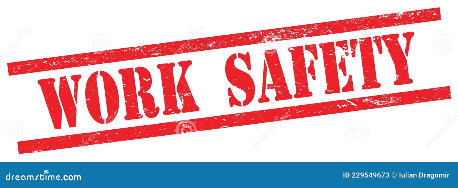 WORK SAFETY Text on Red Grungy Rectangle Stamp Stock Illustration ...