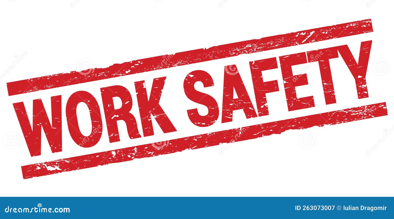 WORK SAFETY Text on Red Rectangle Stamp Sign Stock Illustration ...