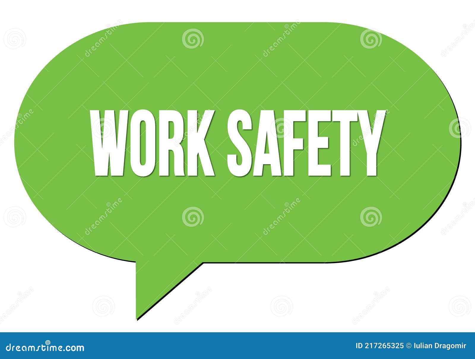 WORK SAFETY Text Written in a Green Speech Bubble Stock Illustration ...
