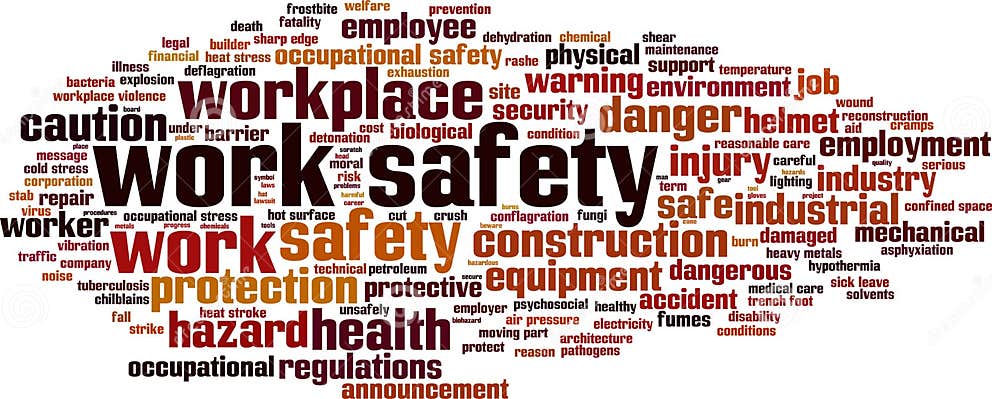 Work safety word cloud stock vector. Illustration of employment - 123358199