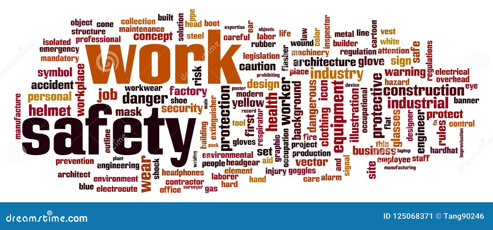 Work safety word cloud stock illustration. Illustration of caution ...