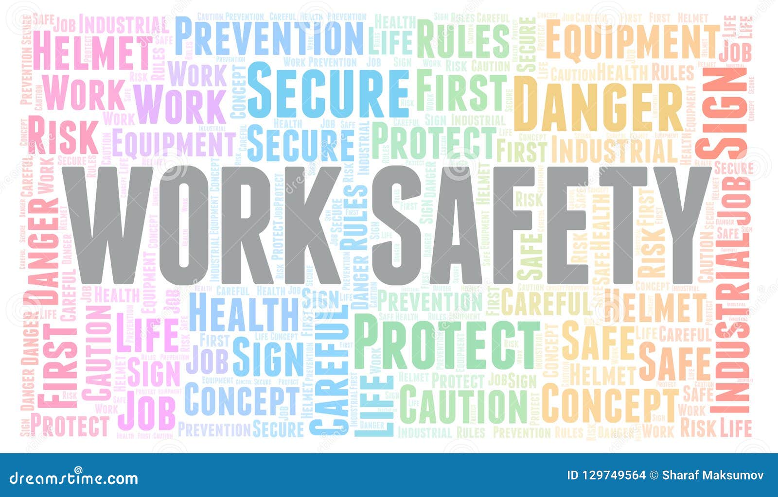 Work Safety word cloud. stock illustration. Illustration of rules ...