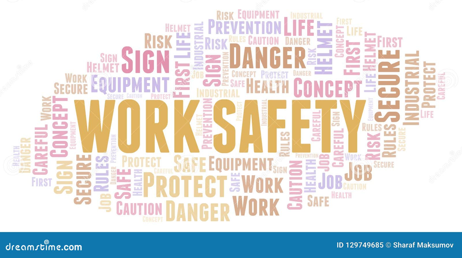 Work Safety word cloud. stock illustration. Illustration of safety ...