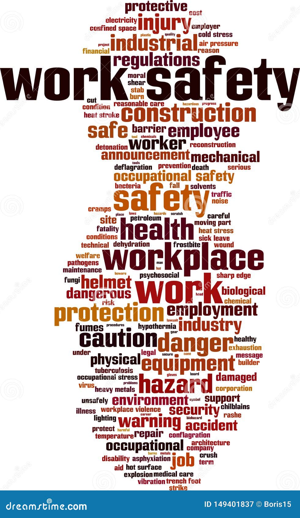 Work safety word cloud stock vector. Illustration of employee - 149401837