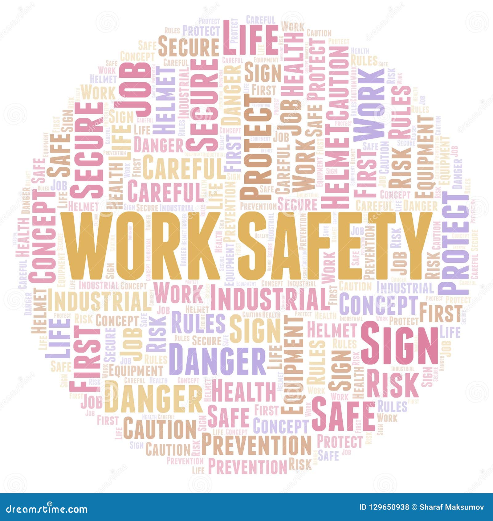 Work Safety word cloud. stock illustration. Illustration of poster ...