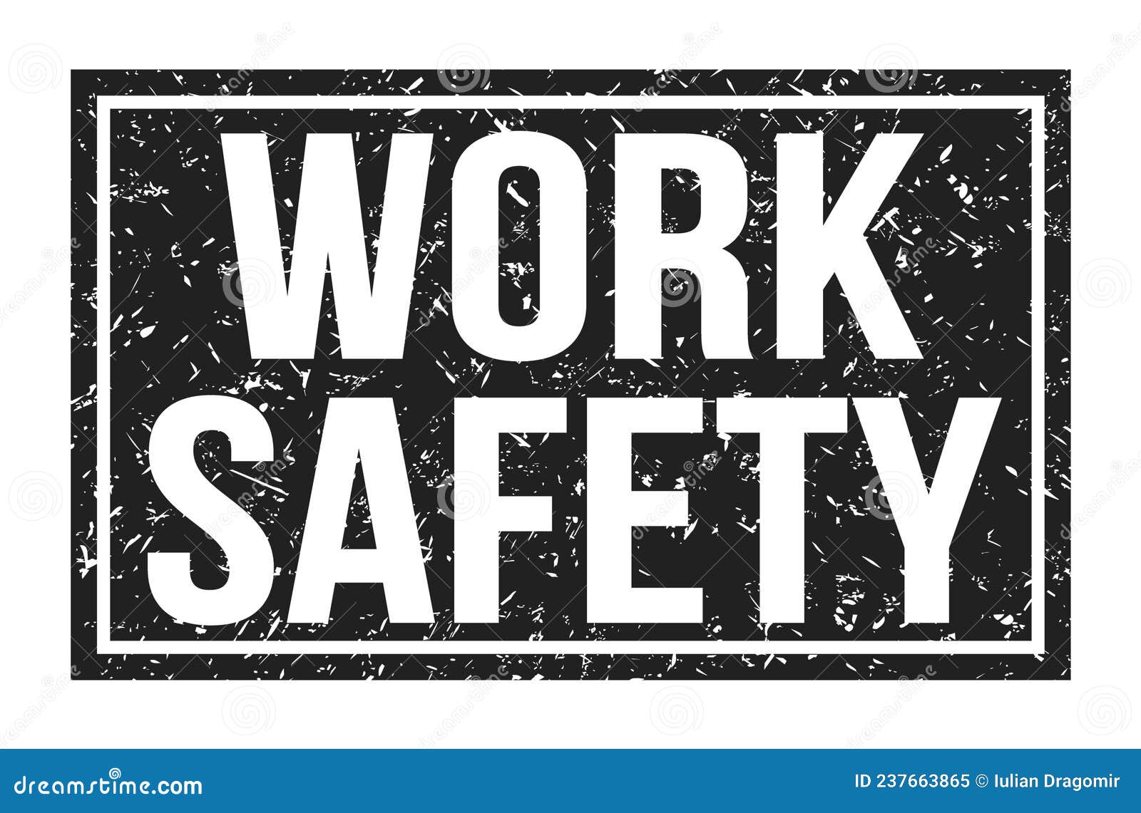 WORK SAFETY, Words on Black Rectangle Stamp Sign Stock Illustration ...