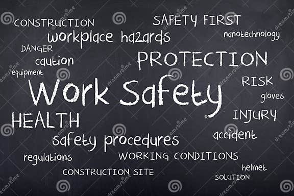 Work Safety Workplace Safe First Word Cloud Concept Stock Image - Image ...