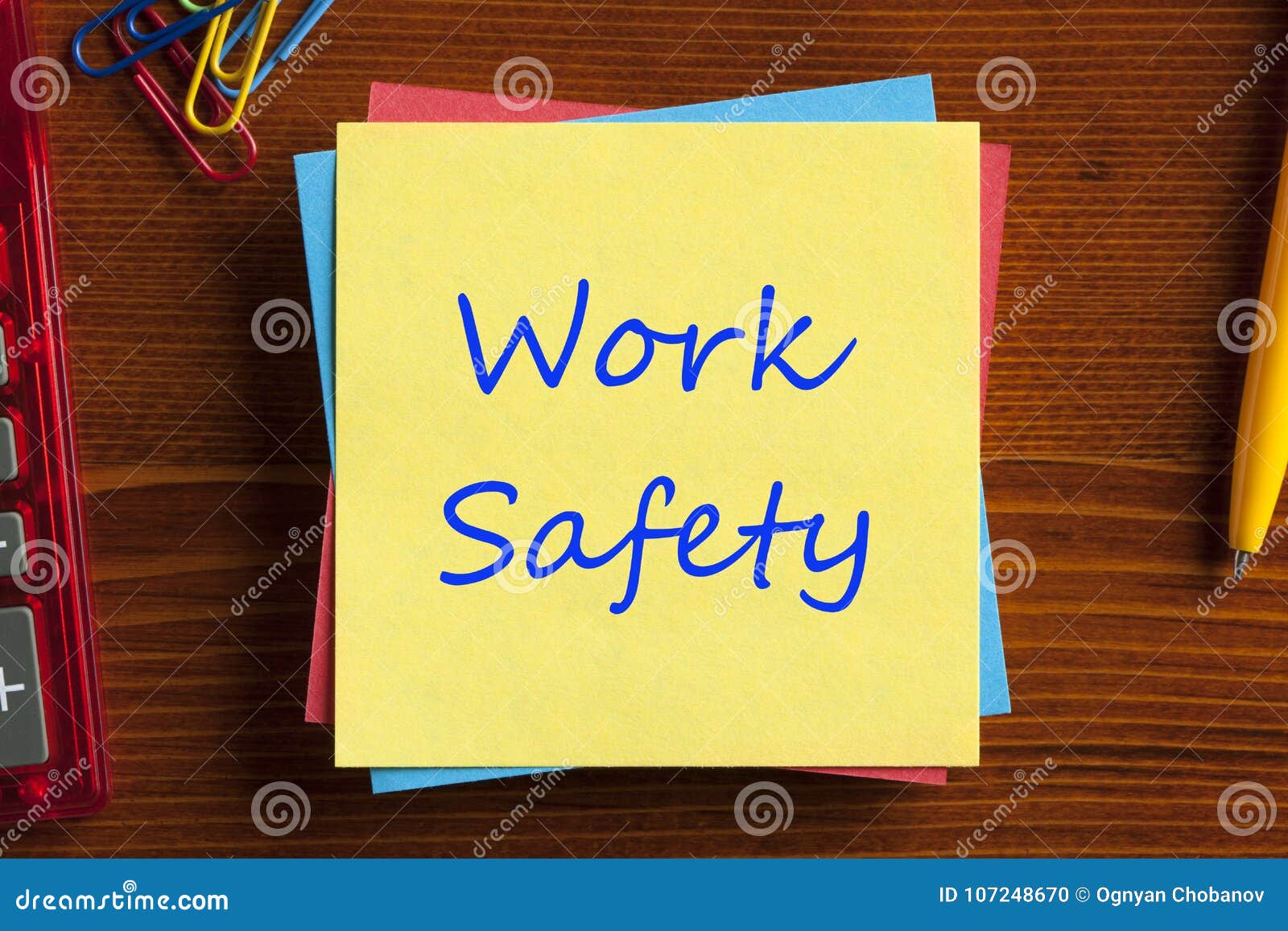Work Safety Written on Note Stock Photo - Image of marketplace ...