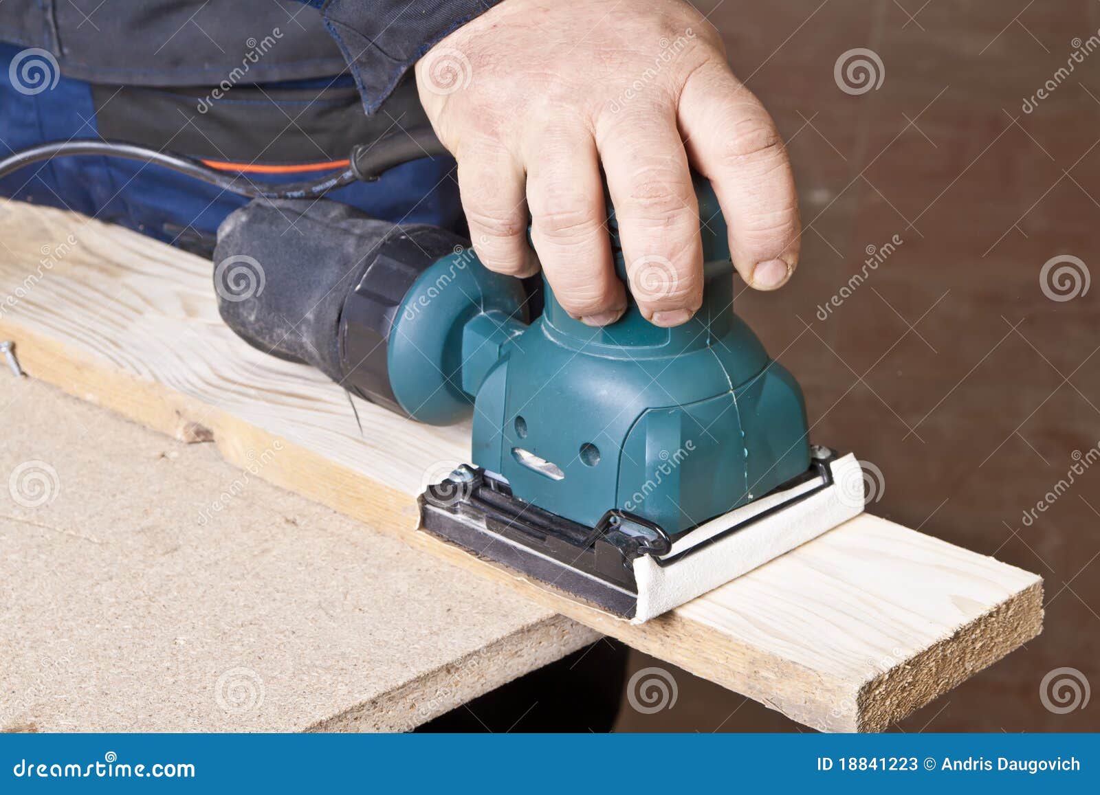 Work with sanding machine stock image. Image of manual - 18841223