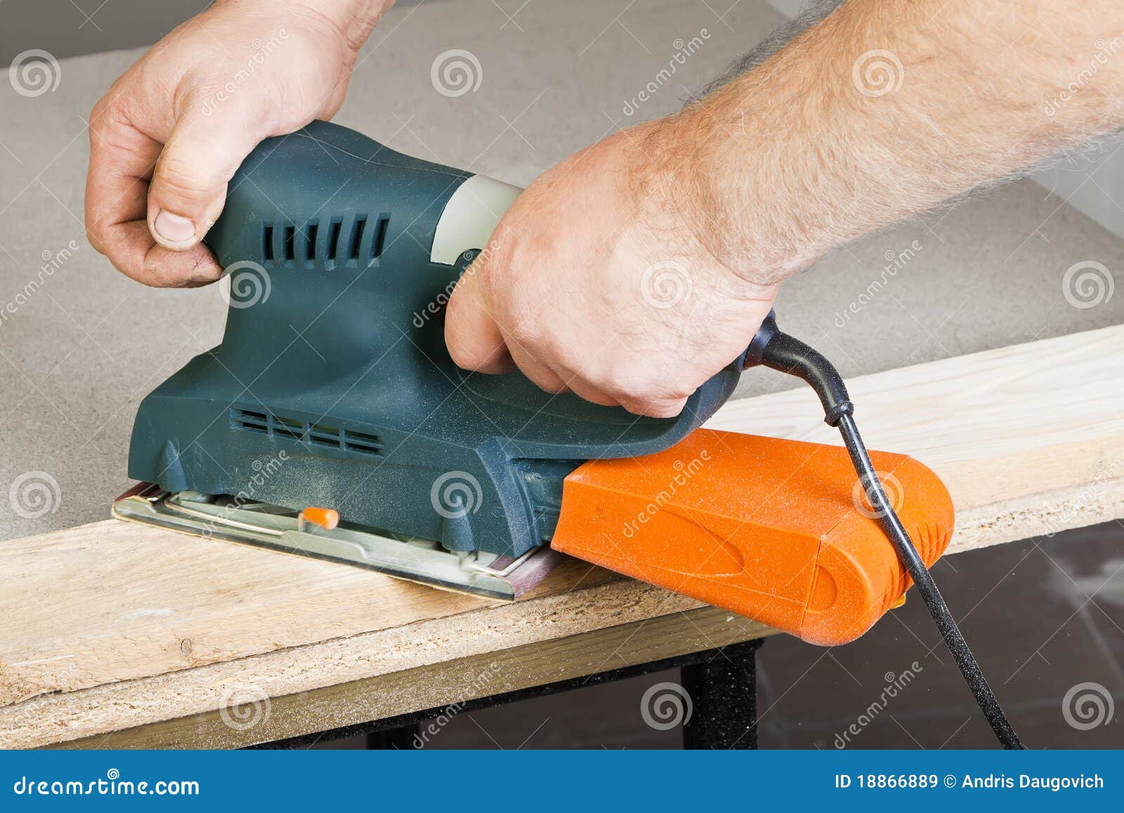 Work with sanding machine stock image. Image of polishing - 18866889