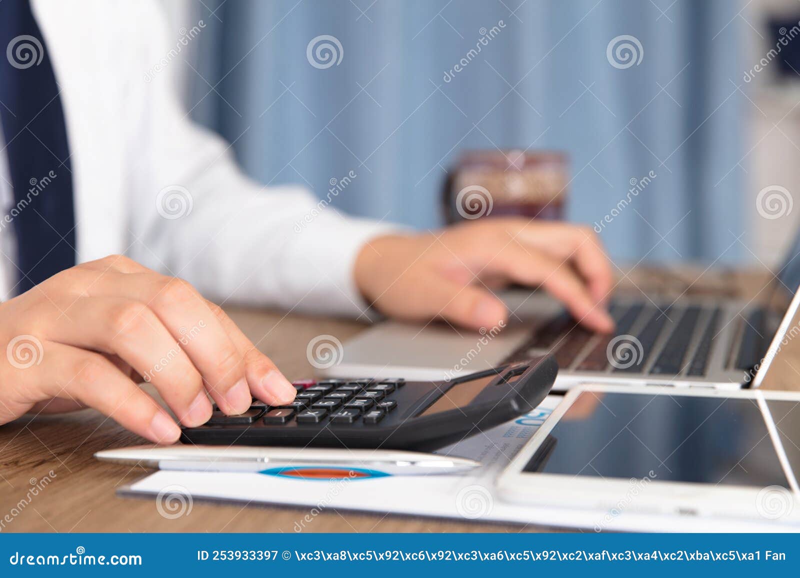 Work Scene on the desk stock image. Image of tablet - 253933397