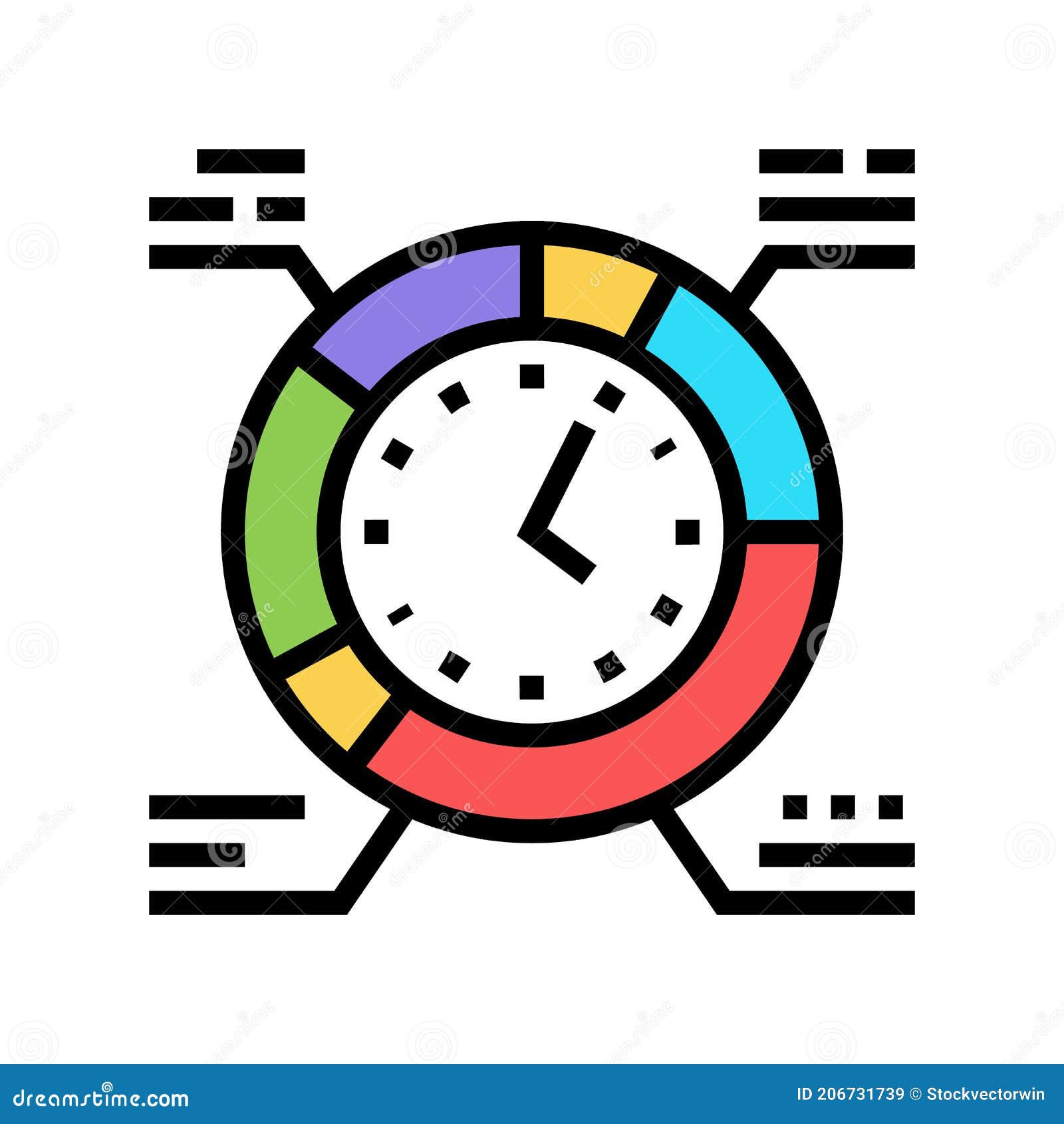 Work Schedule Color Icon Vector Illustration Sign Stock Illustration ...
