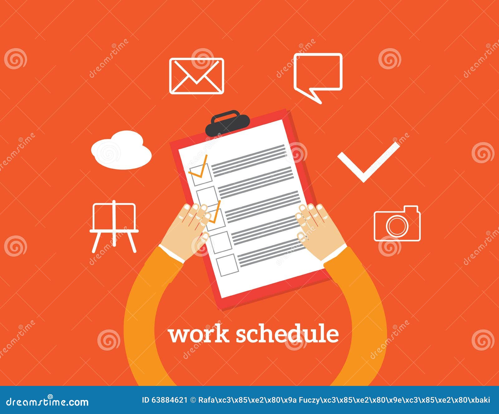 Work schedule illustration stock vector. Illustration of growing - 63884621