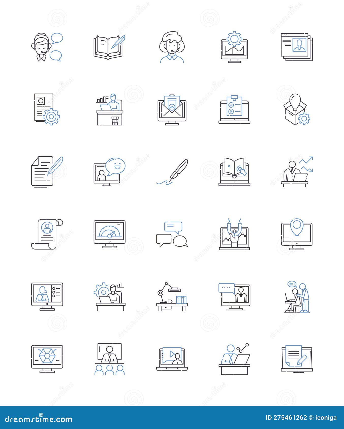 Work Schedule Line Icons Collection. Timetable, Shifts, Rota, Calendar ...