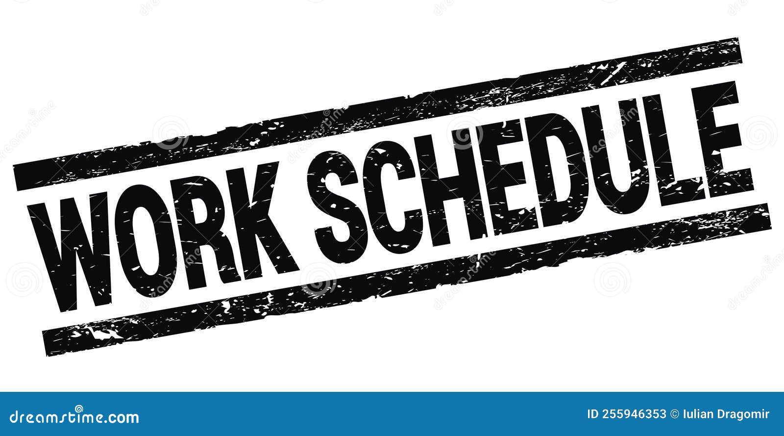 WORK SCHEDULE Text on Black Rectangle Stamp Sign Stock Illustration ...