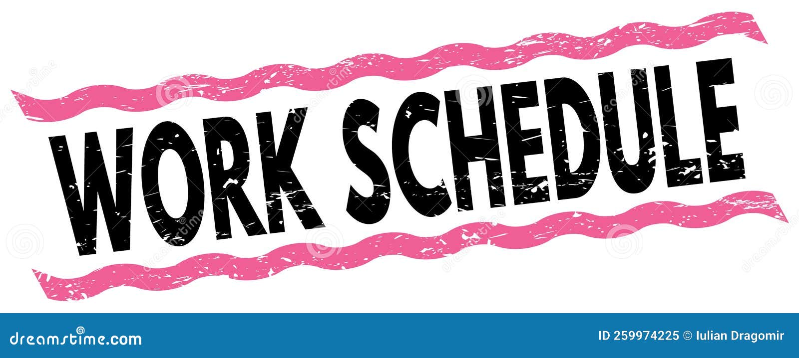 WORK SCHEDULE Text on Pink-black Lines Stamp Sign Stock Illustration ...
