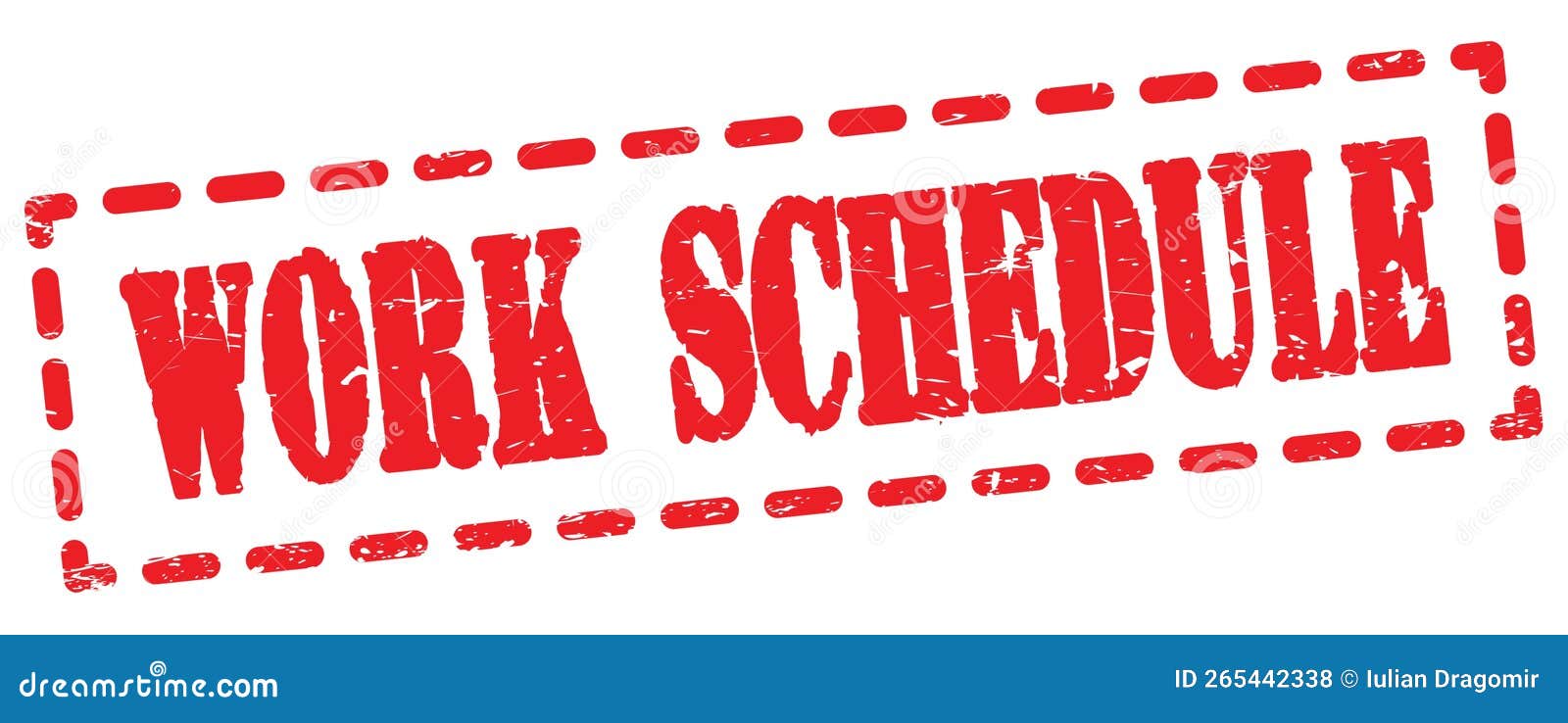 WORK SCHEDULE Text Written on Red Stamp Sign Stock Illustration ...