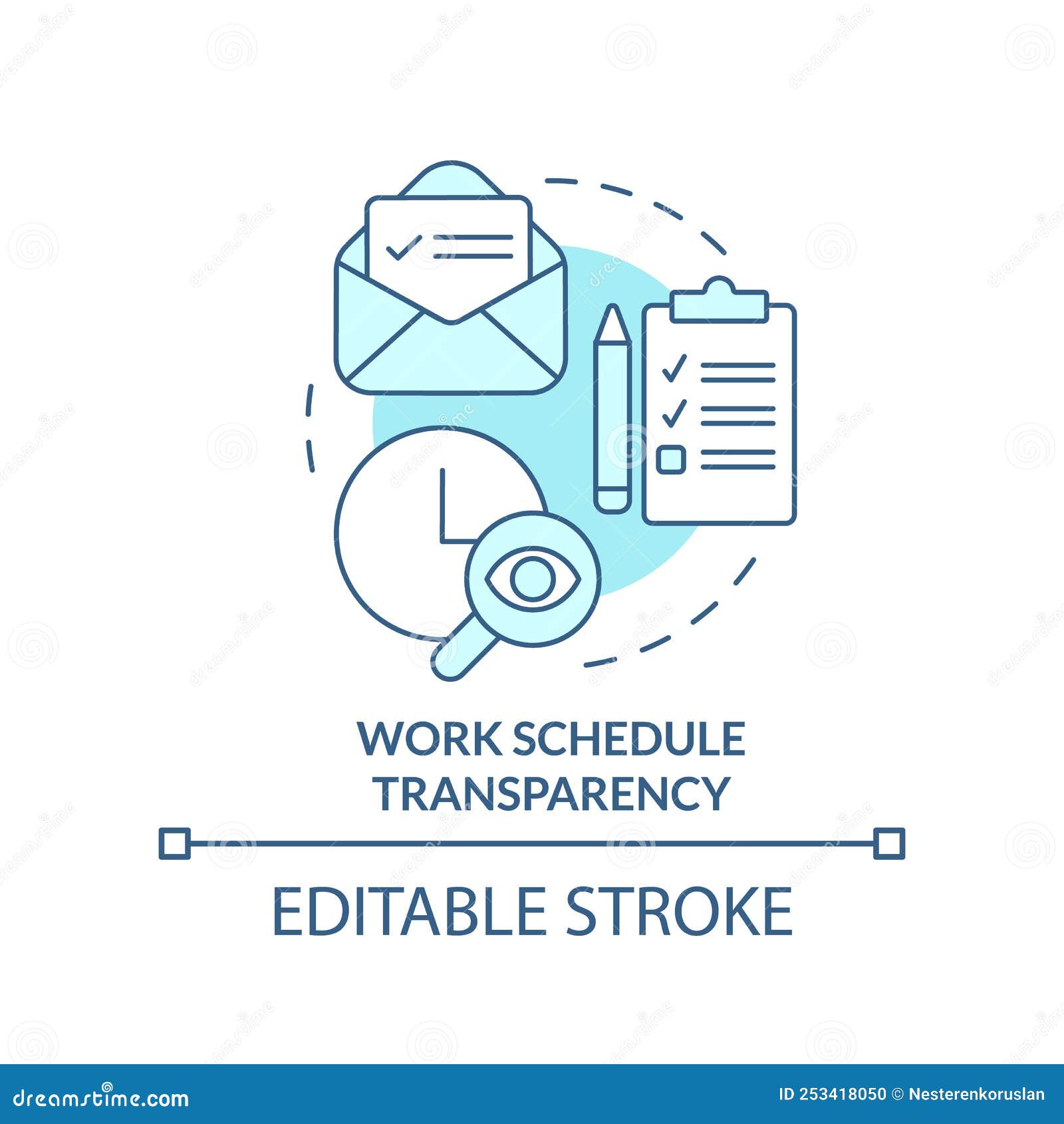 Work Schedule Transparency Turquoise Concept Icon Stock Vector ...