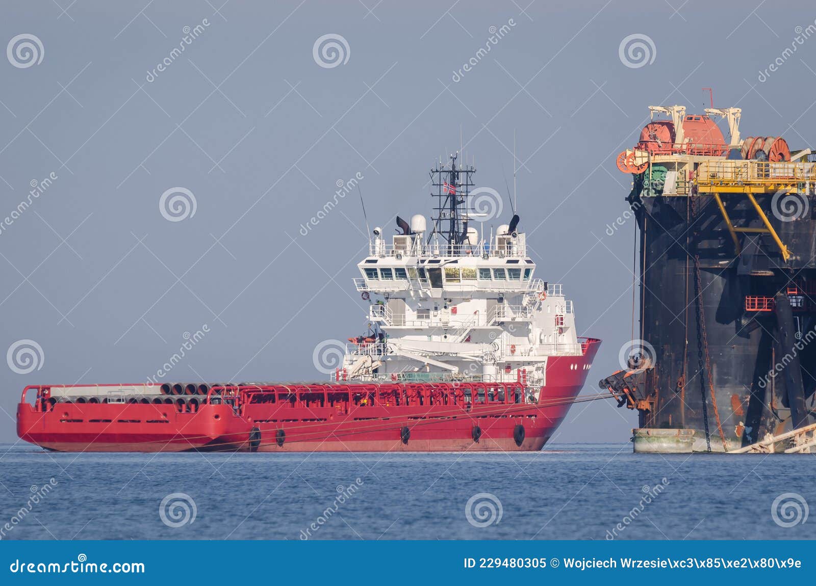 OFFSHORE SUPPLY SHIP stock image. Image of business - 229480305