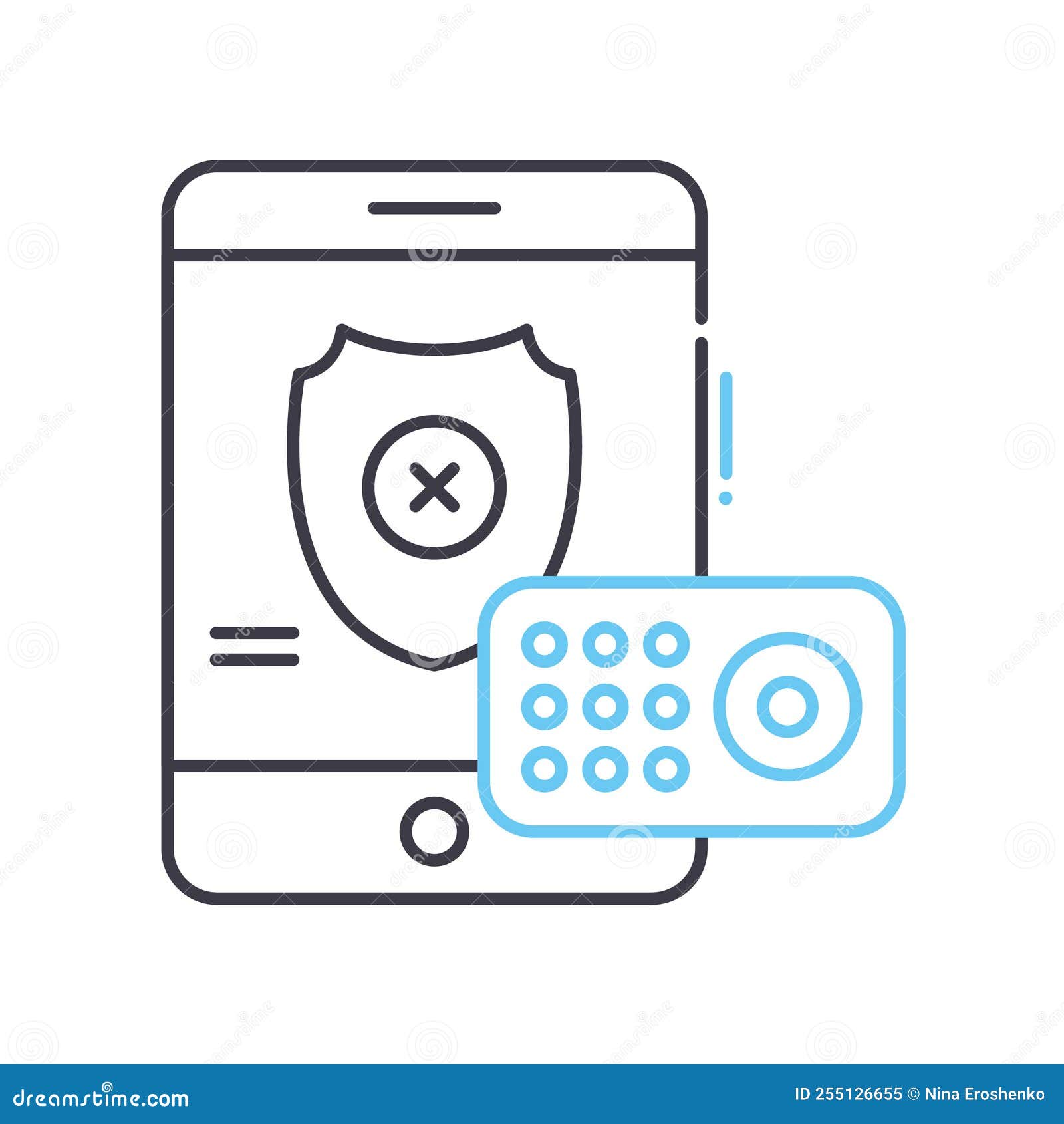 Work Security System Line Icon, Outline Symbol, Vector Illustration ...