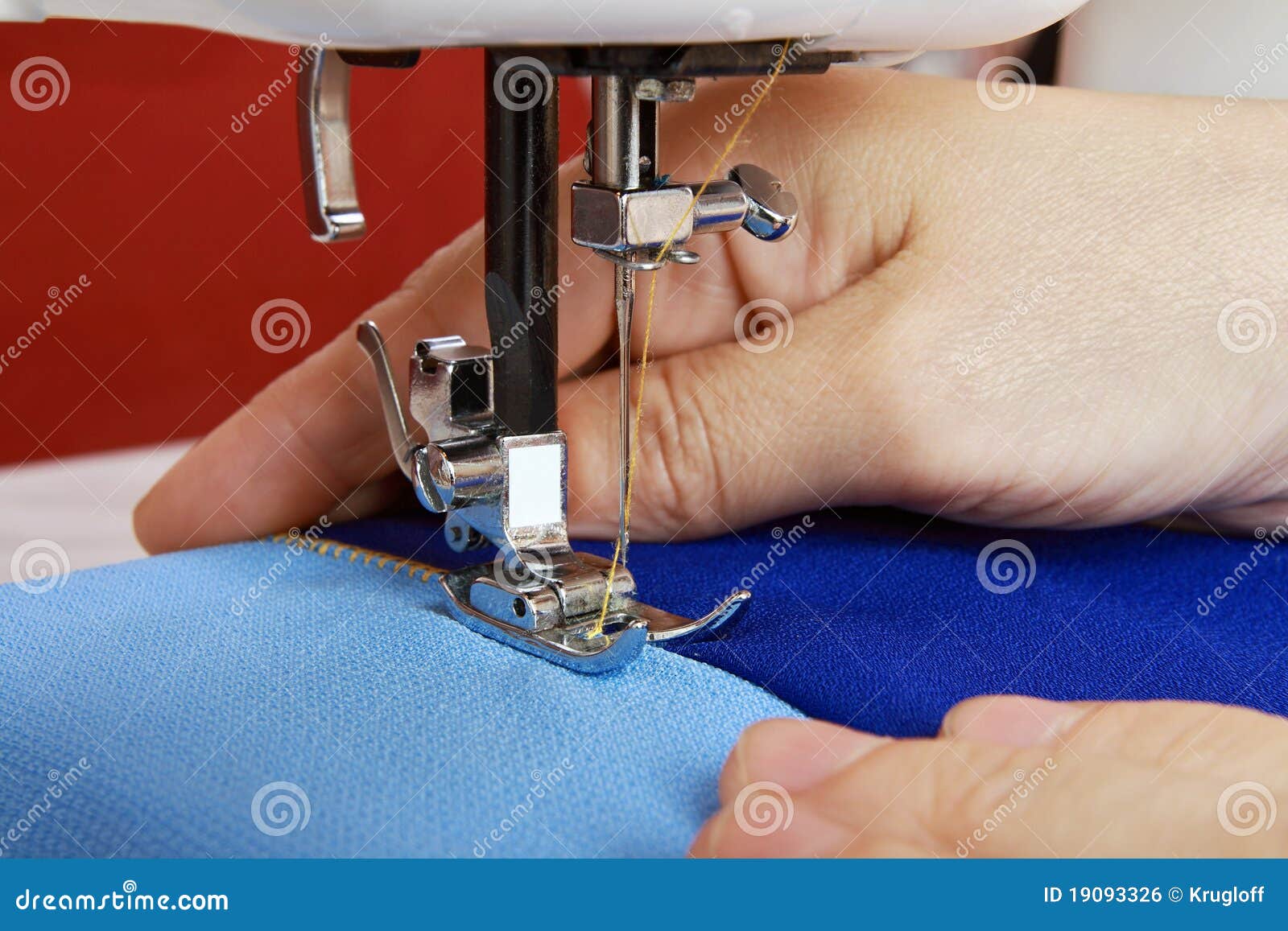 Work on the sewing machine stock photo. Image of guide - 19093326