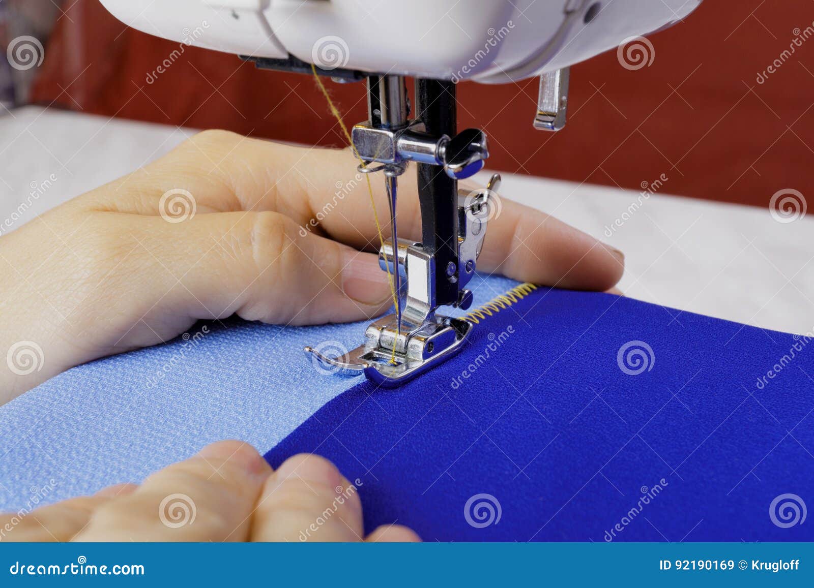 Work on the sewing machine stock image. Image of craft - 92190169