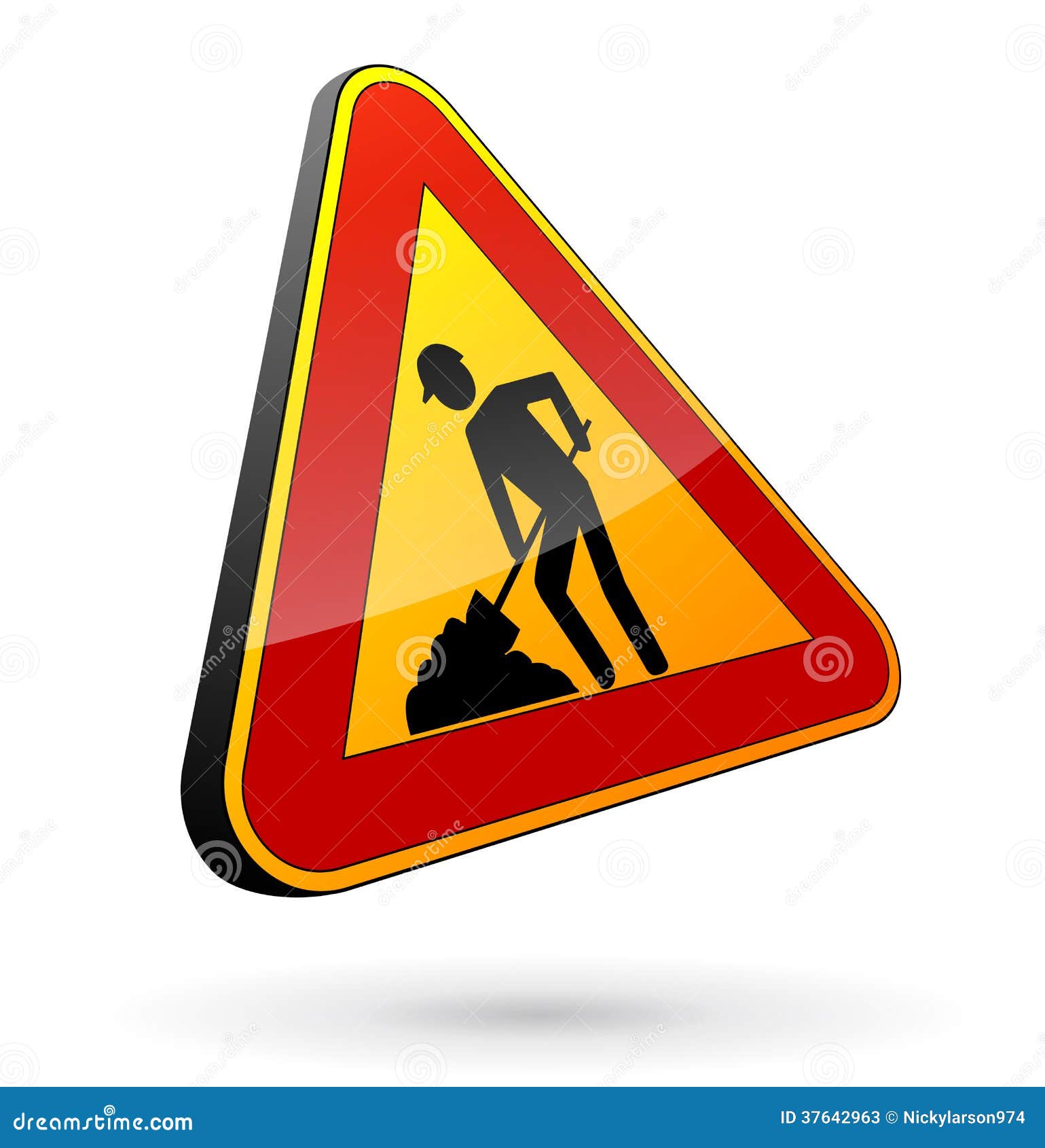 Roadworks Me At Work Warning Sign Vector Design Illustration Royalty ...