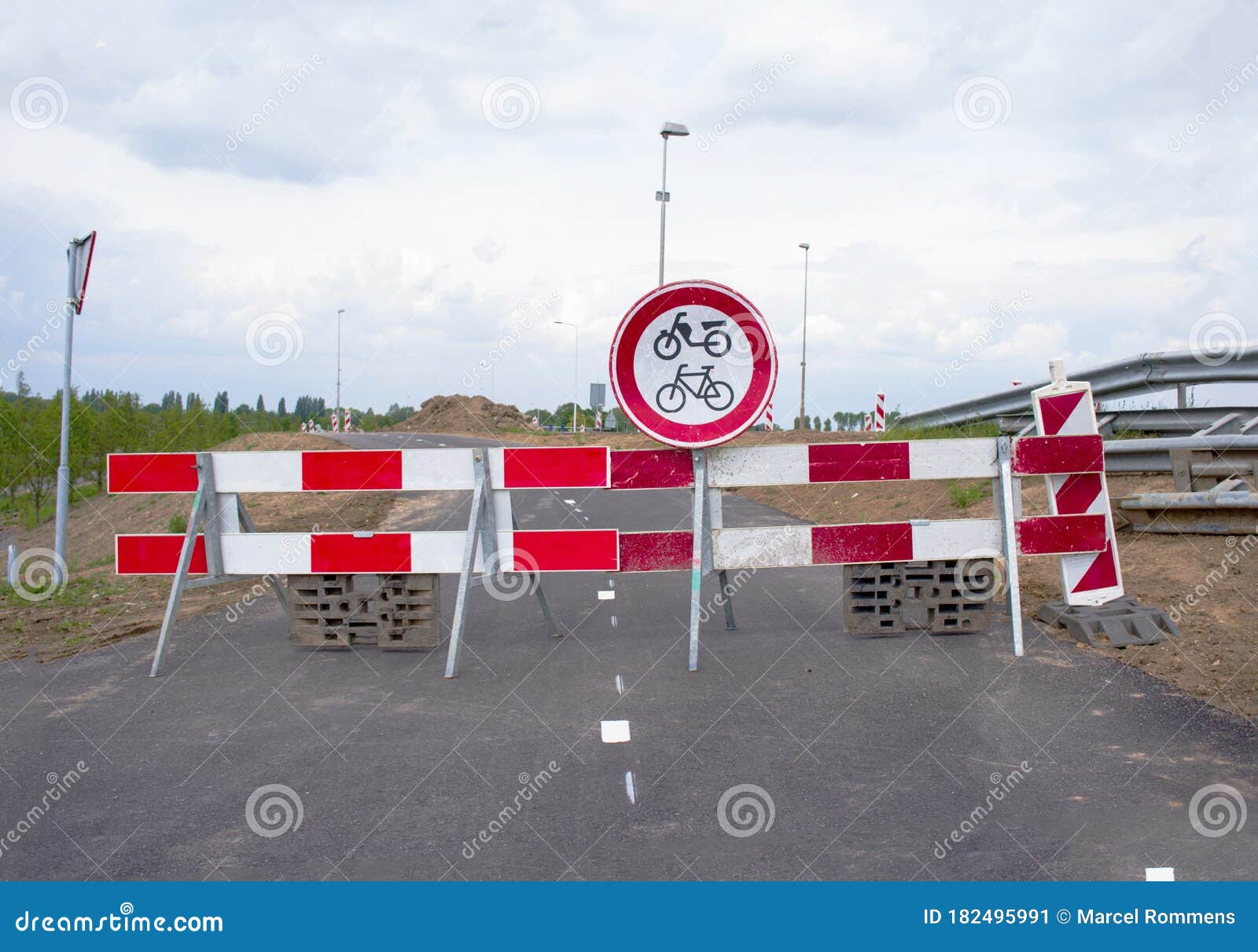 Work Site Closed with Barriers Stock Image - Image of road, information ...