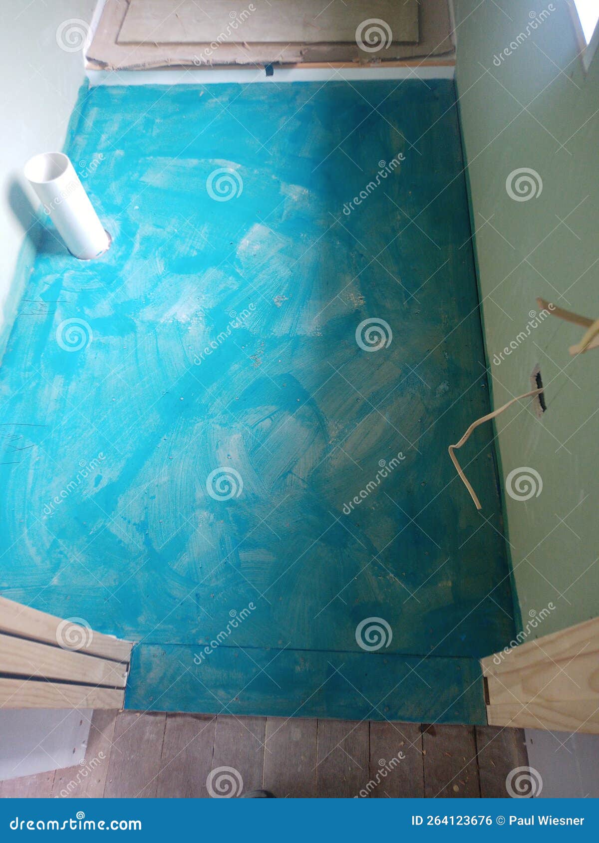 Work Site Construction Building Waterproofing Tiling Working Stock ...