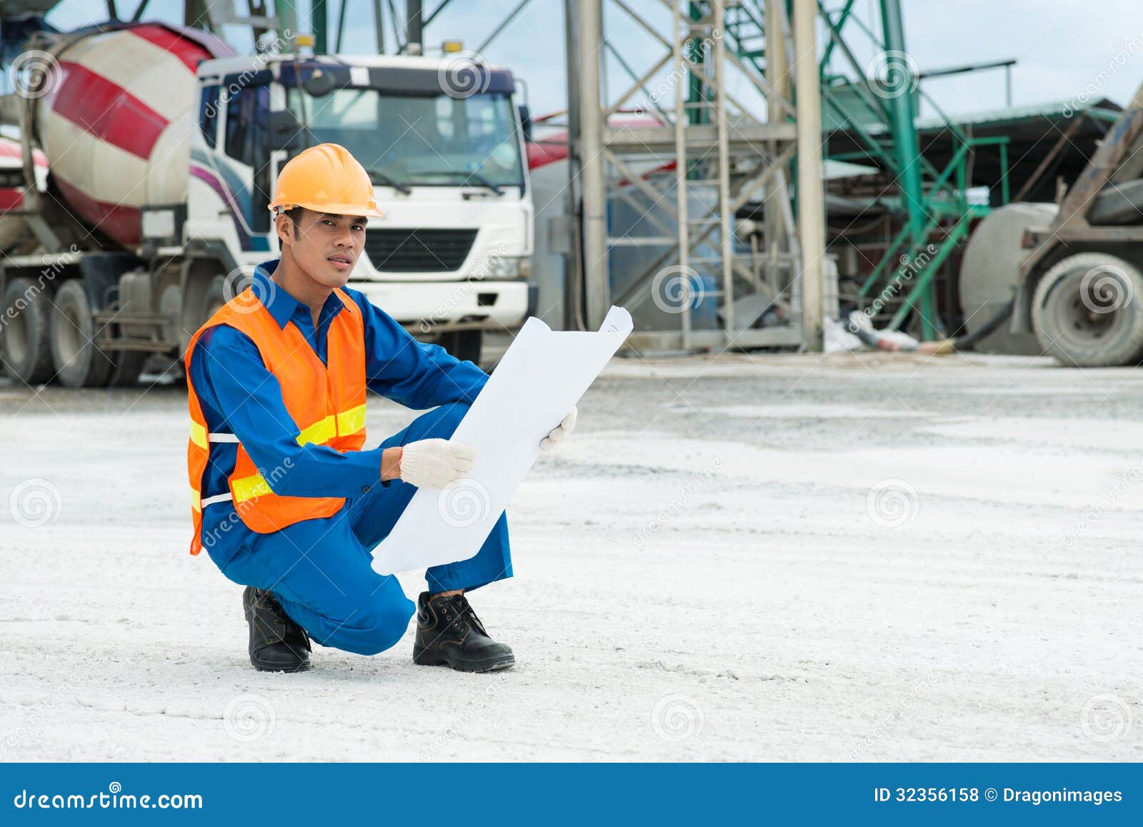 On work-site stock photo. Image of asian, constructor - 32356158