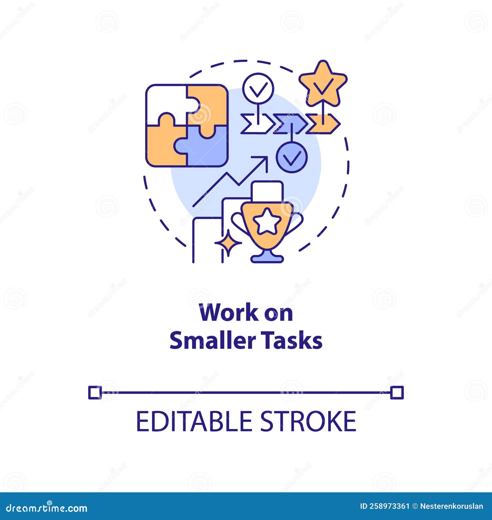 Work on Smaller Tasks Concept Icon Stock Vector - Illustration of line ...