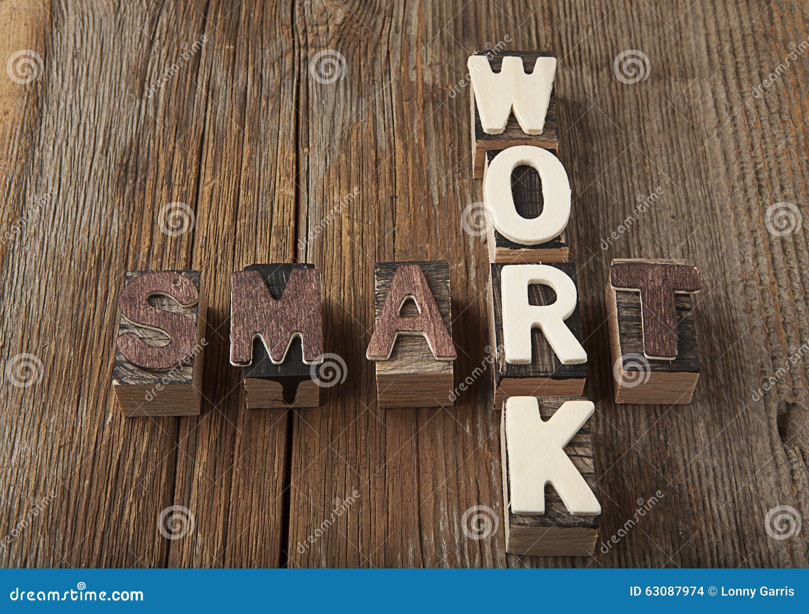 Work Smart in Rustic Letters Stock Photo - Image of rustic, stained ...