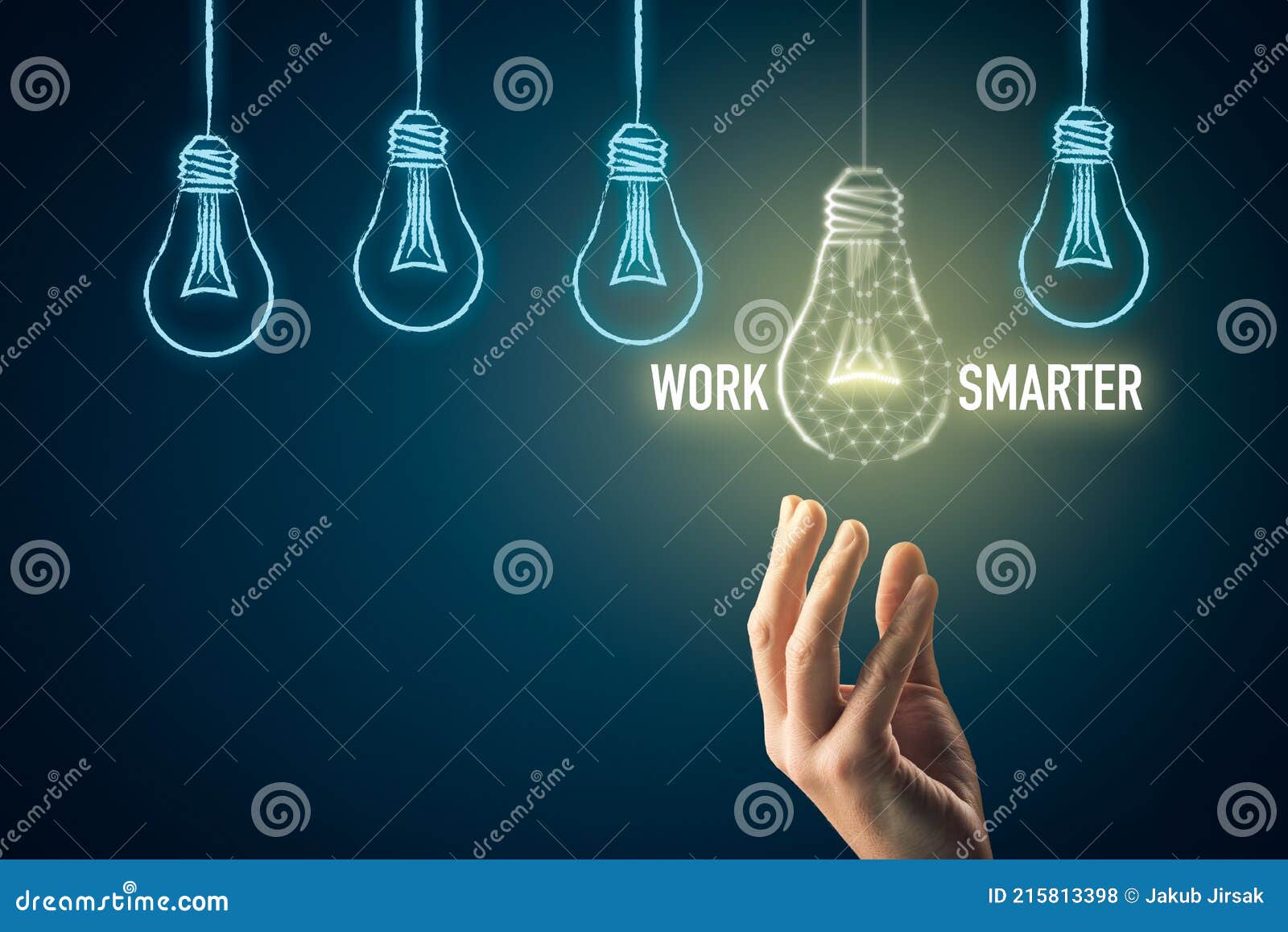 Work Smarter Concept with Light Bulb Stock Photo - Image of bulb ...