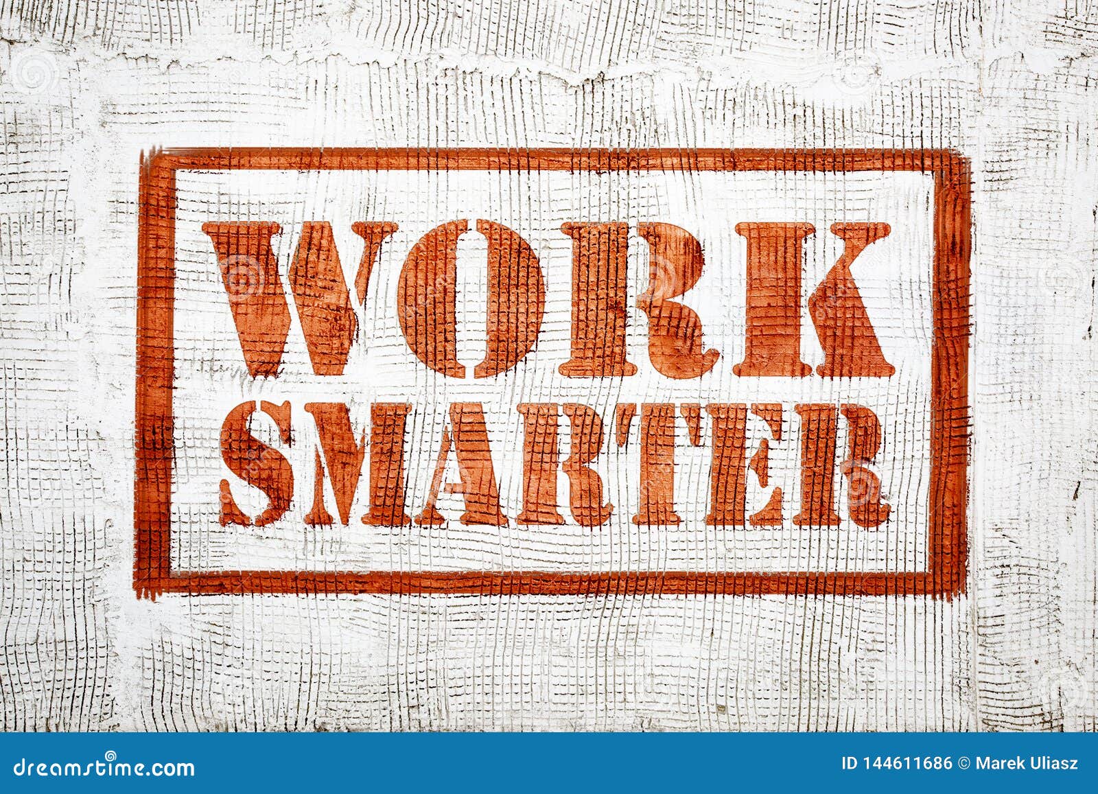 Work Smarter Graffiti on Stucco Wall Stock Photo - Image of word, think ...