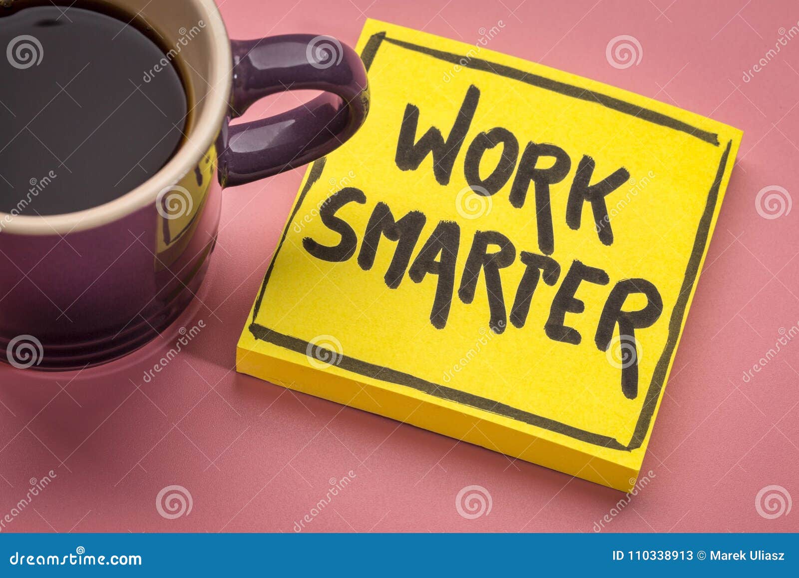 Work Smarter Inspirational Reminder Note Stock Image - Image of ...