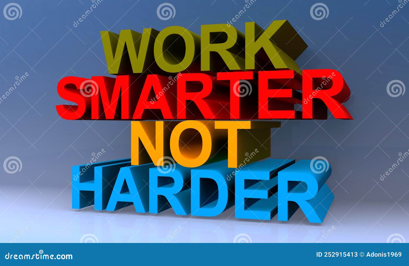 Work Smarter Not Harder on Blue Stock Illustration - Illustration of ...