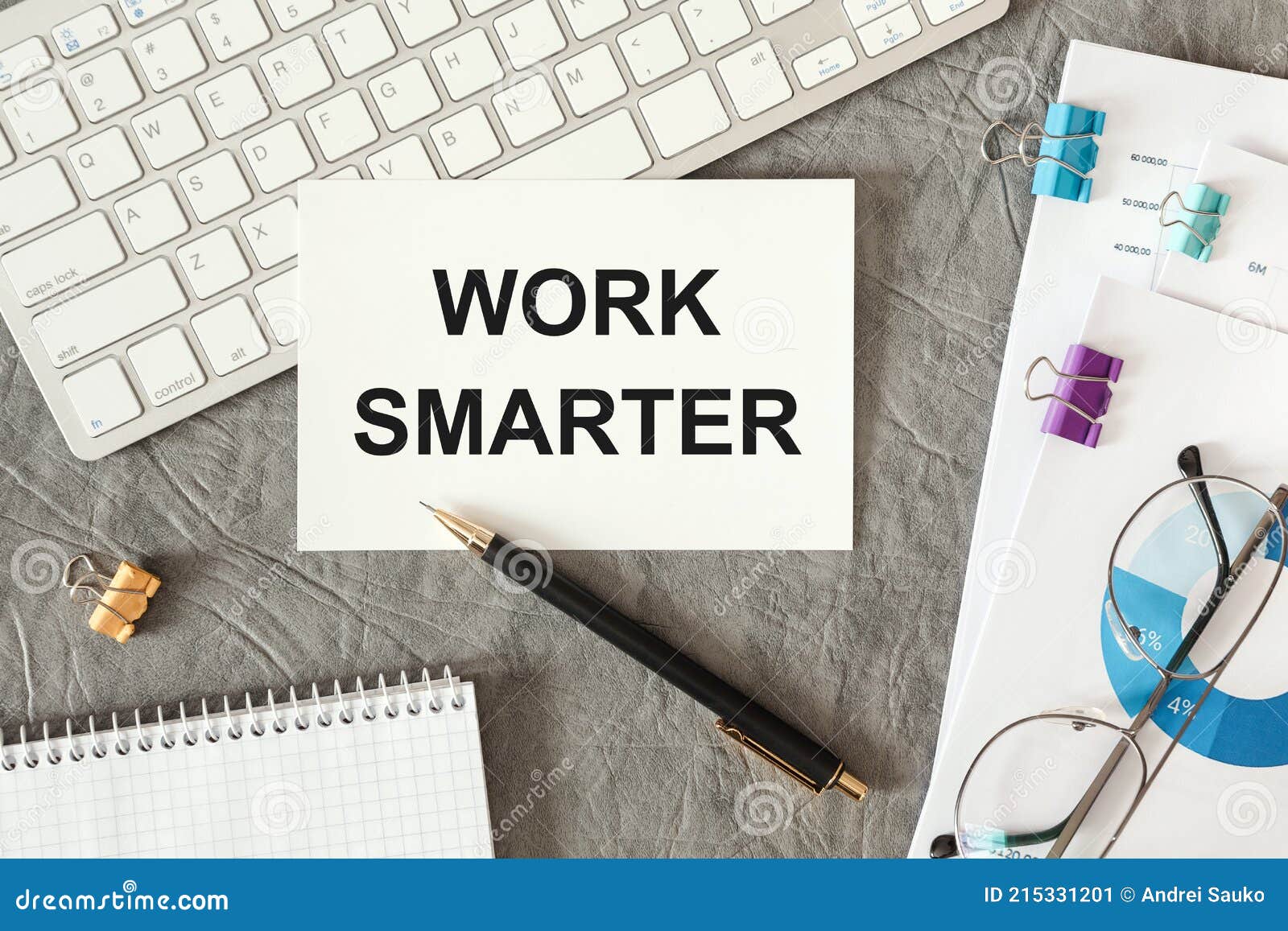 Work Smarter is Written in a Document on the Office Desk Stock Image ...