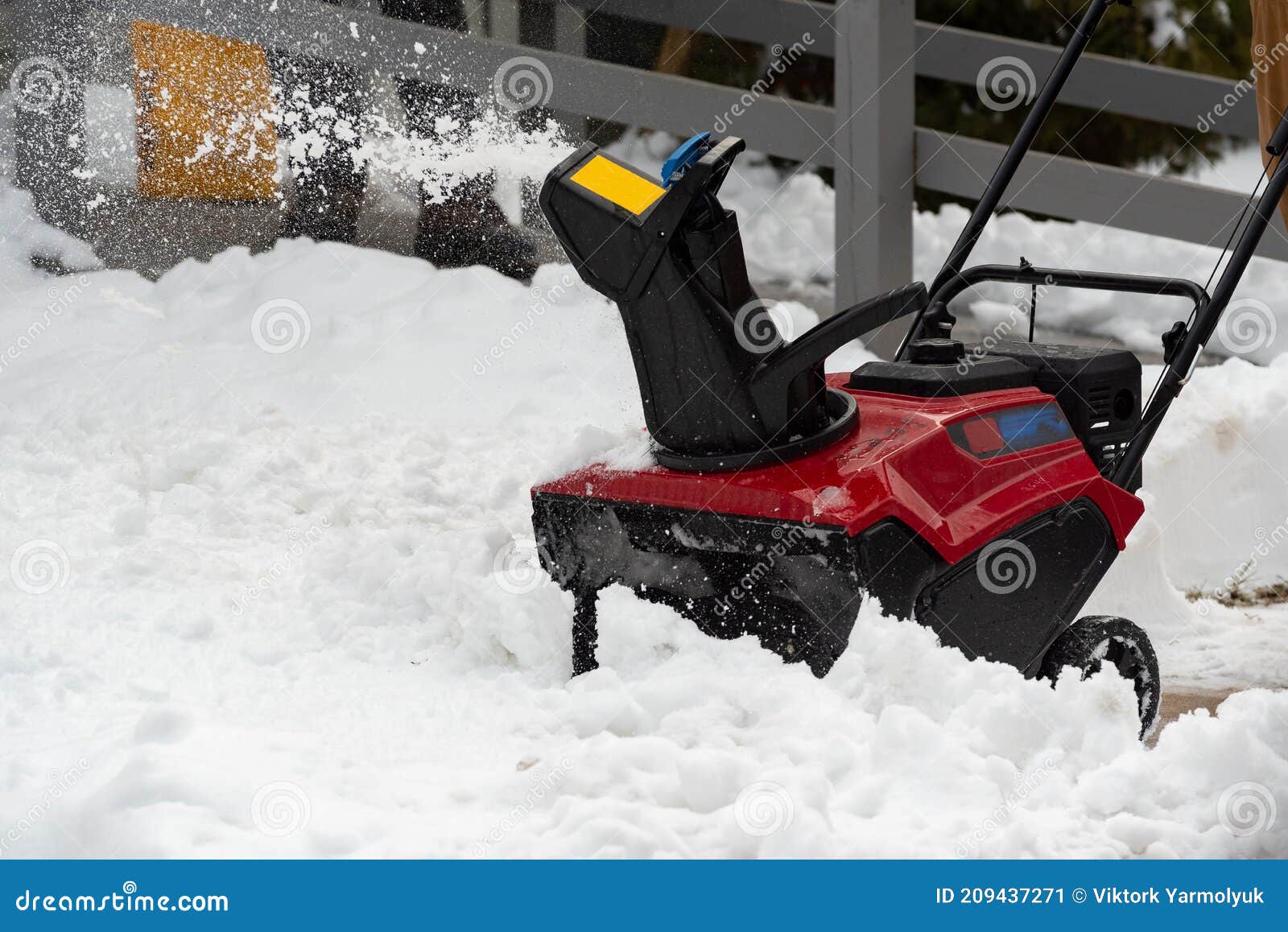 Work snow blower stock image. Image of snowblower, equipment - 209437271