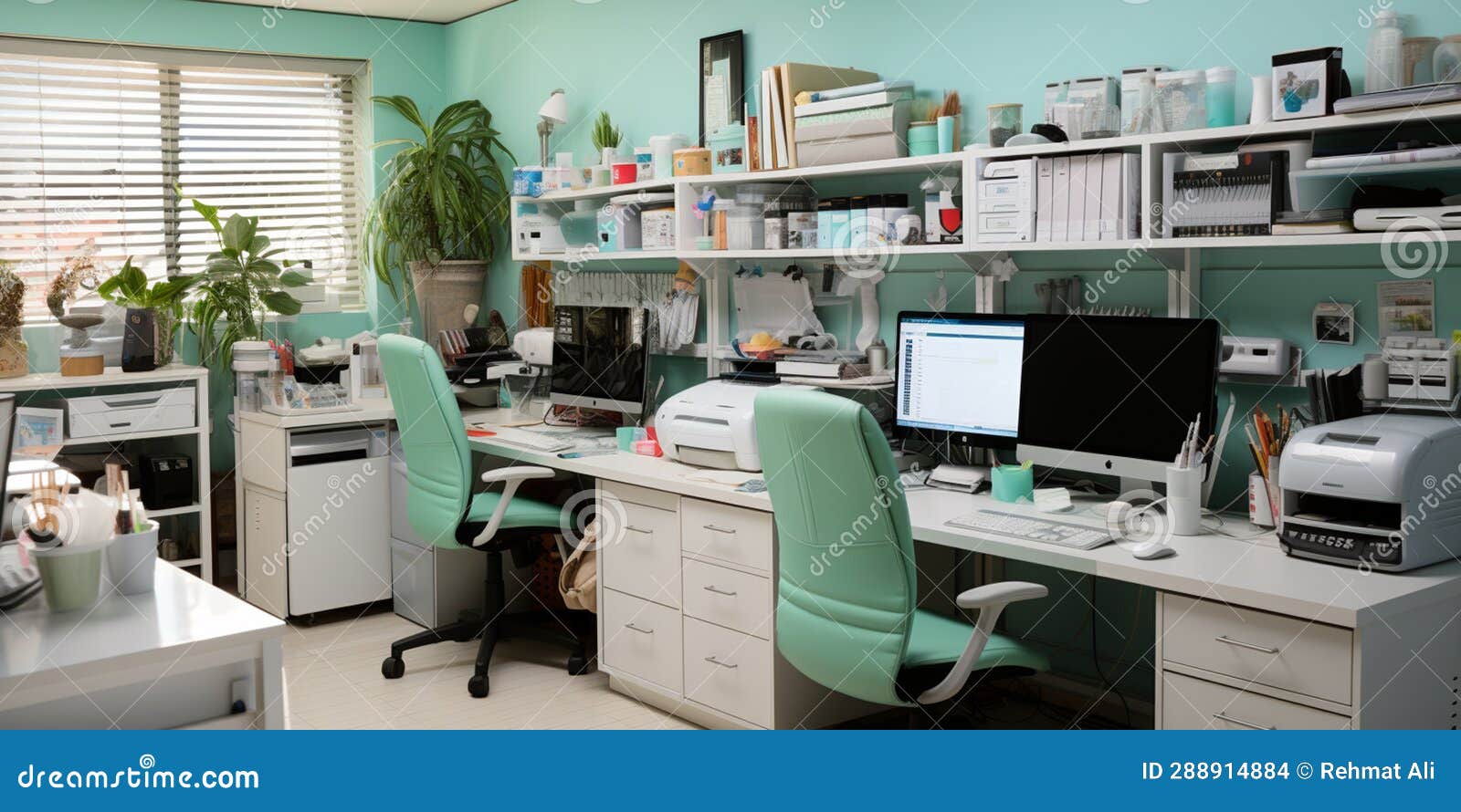 Work Space Comfortable, Modern Workplace. Zoom Virtual Background Stock ...