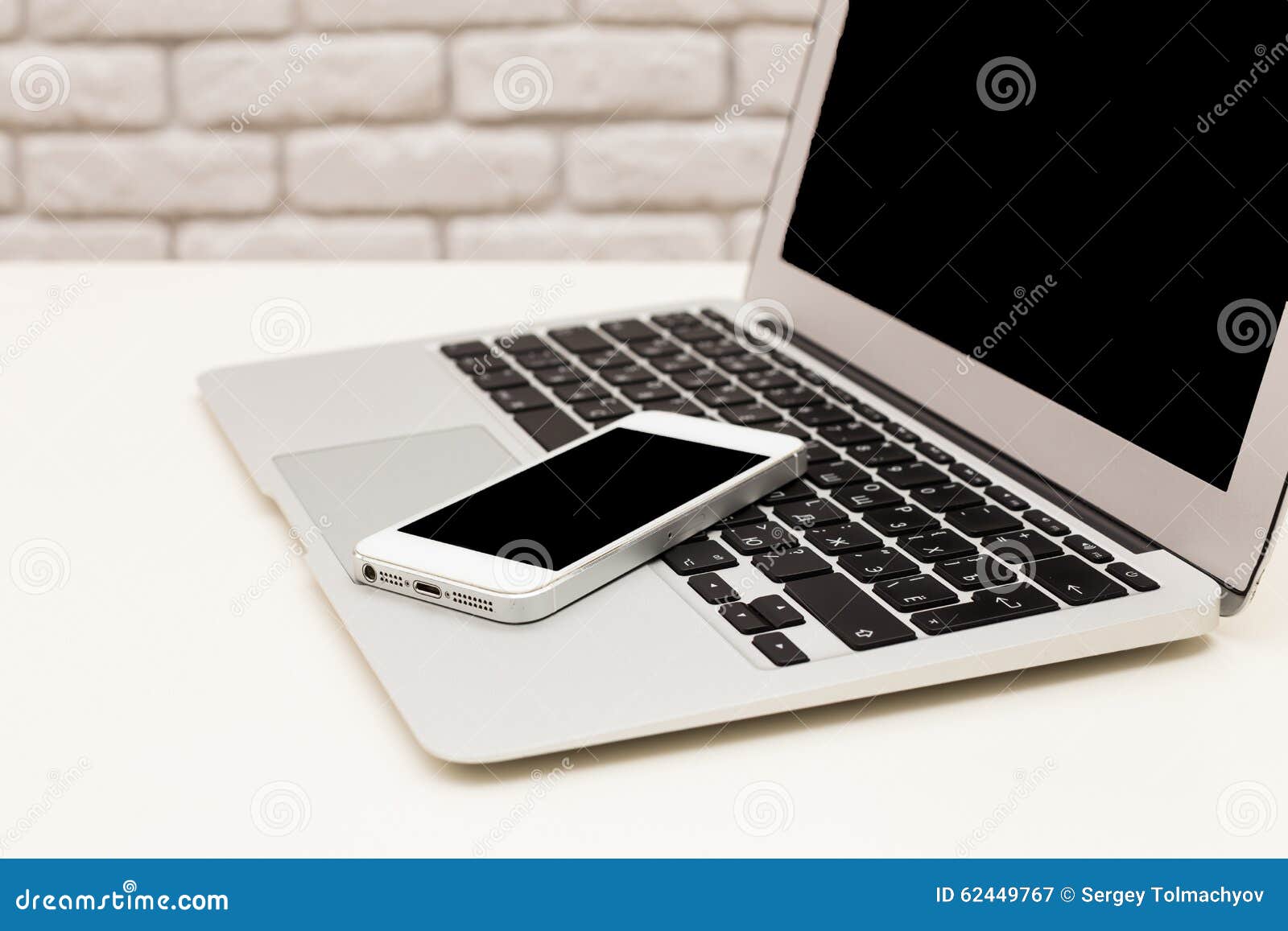 Work space, laptop stock image. Image of phone, display - 62449767