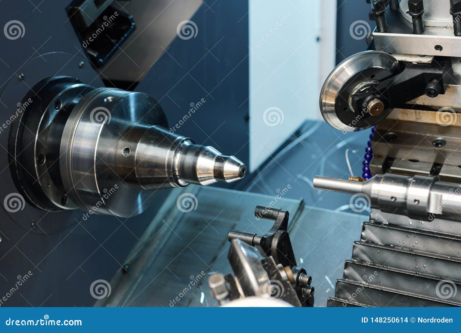 Work Space of Modern CNC Milling Machine. Stock Photo - Image of lathe ...