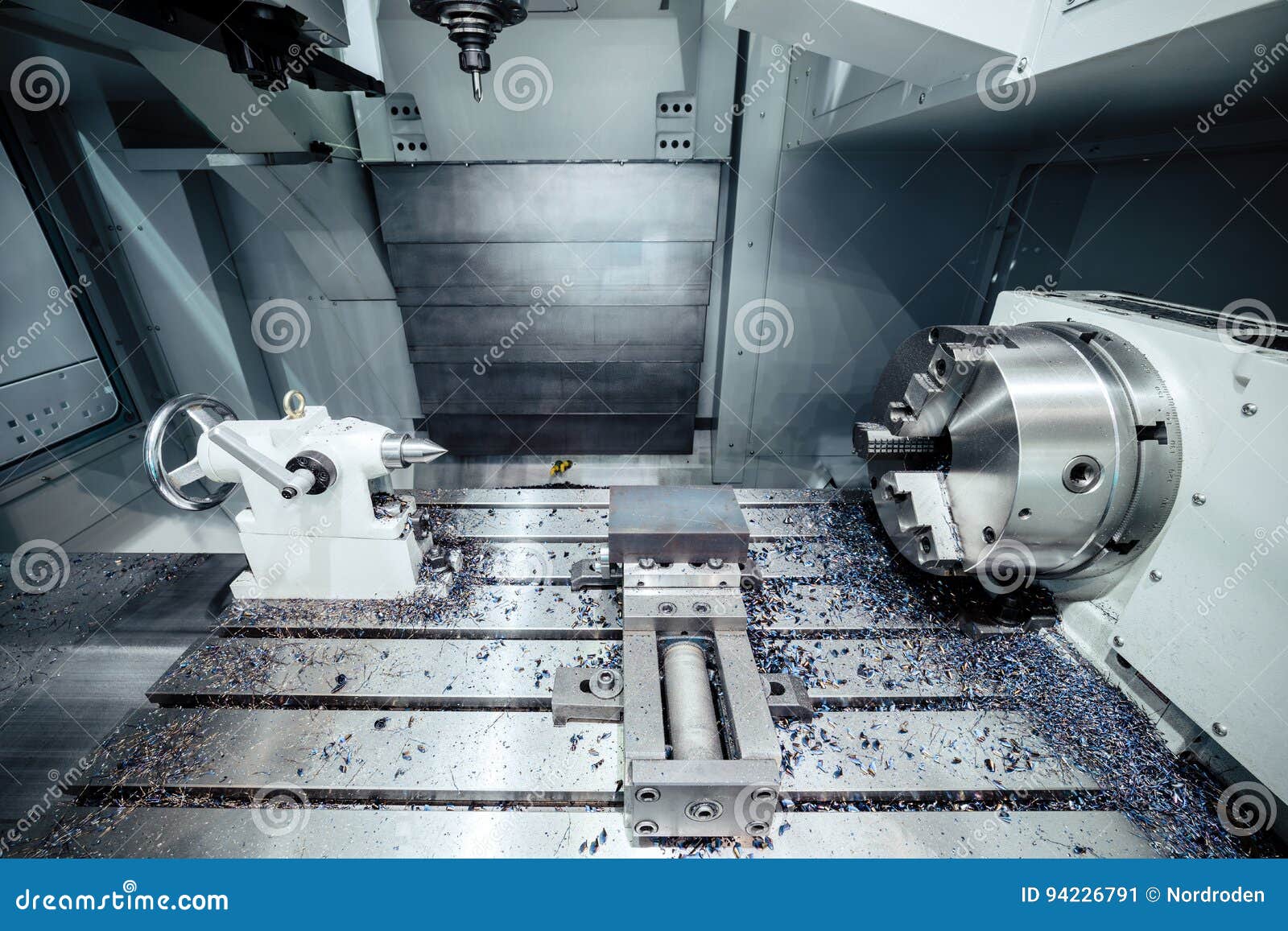 Work Space of Modern CNC Milling Machine. Stock Image - Image of iron ...