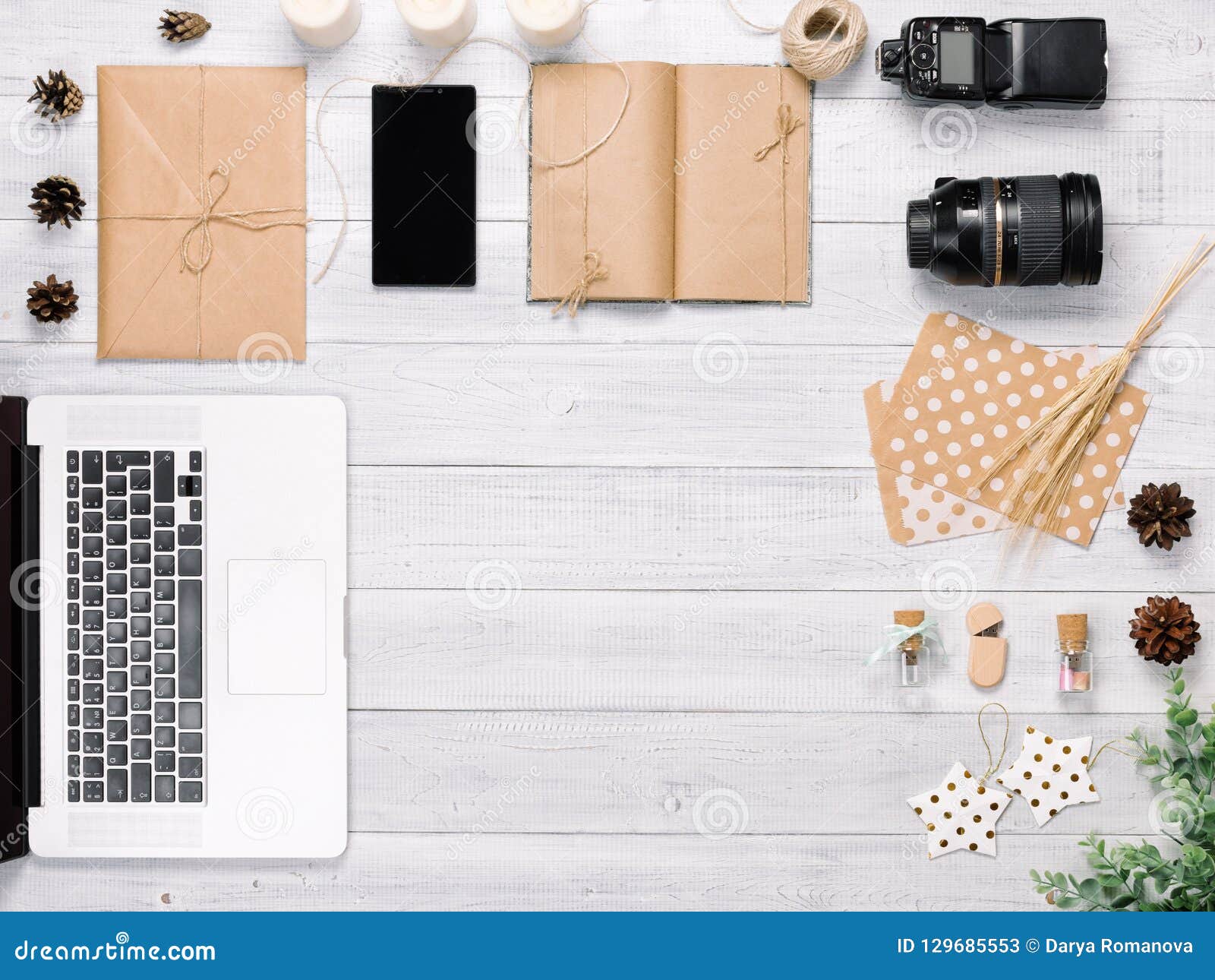 Work Space for Photographer. Office Table Desk Stock Image - Image of ...