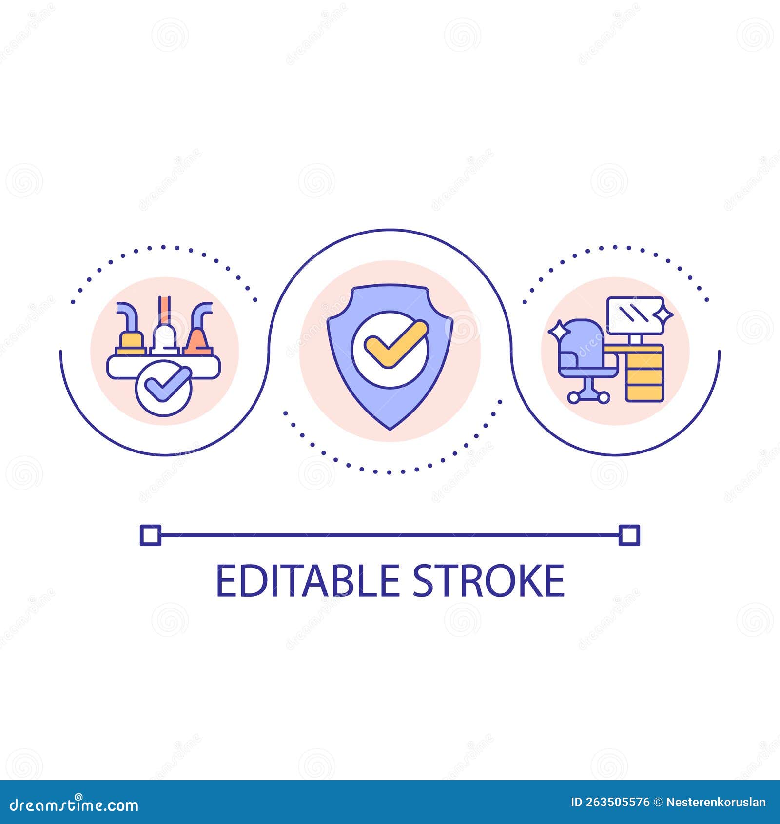 Work Spaces Clean and Organized Loop Concept Icon Stock Vector ...