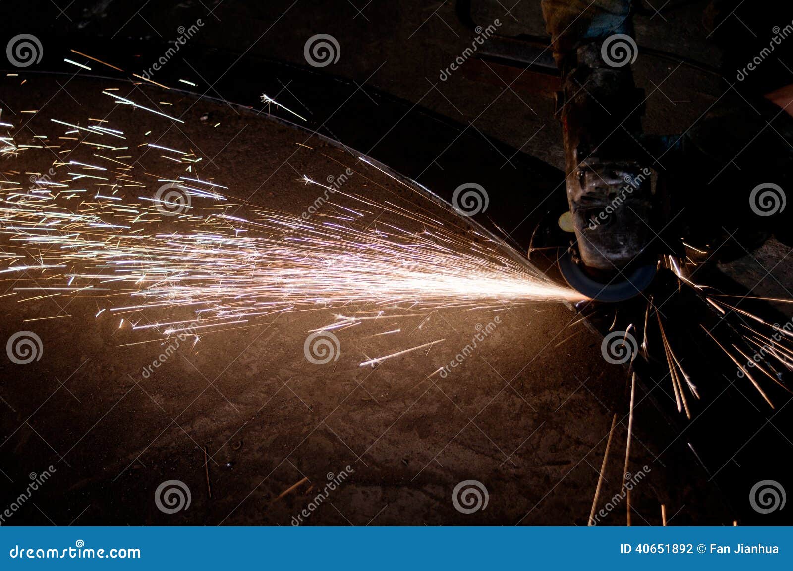 Work when the Spark Grinding Machine Stock Photo - Image of control ...