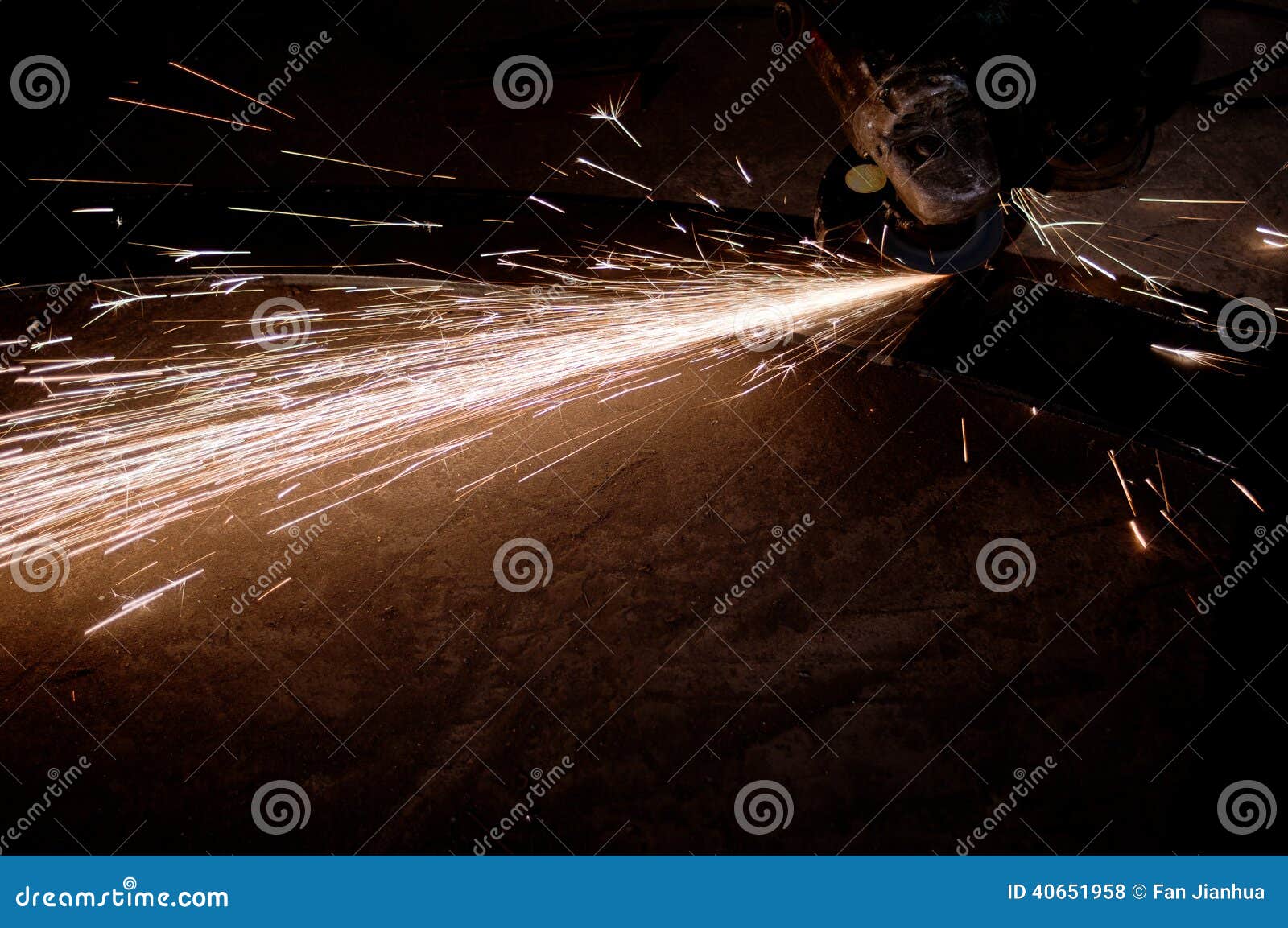 Work when the Spark Grinding Machine Stock Photo - Image of dazzling ...