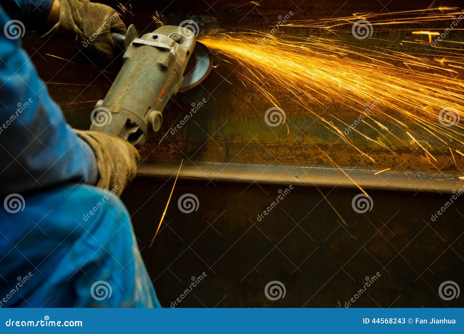 WorkÂ when TheÂ sparkÂ grinding Machine Stock Image - Image of flame ...