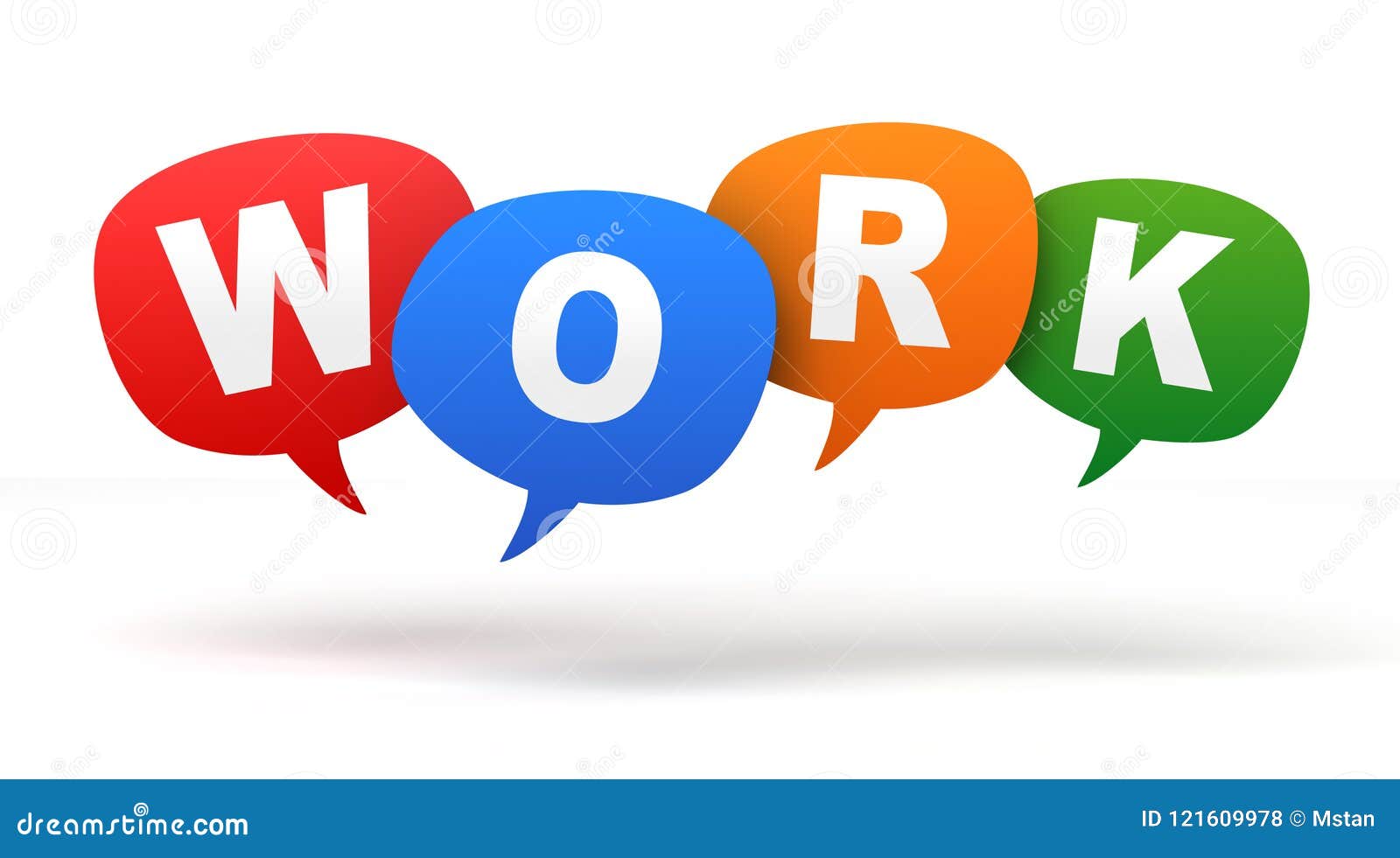 Work Speech Bubbles 3d Concept Illustration Stock Illustration ...